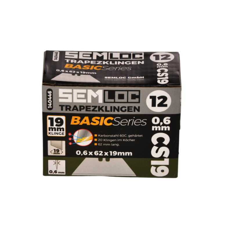 SEMLOC BasicSeries Box mit 12 Köchern Trapezklingen 19 mm (CS19 ...